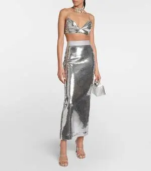 Alex Perry Denton Sequin-embellished Maxi Skirt