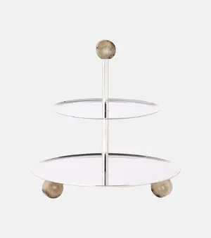 Brunello Cucinelli Horn And Steel Cake Stand - Silver
