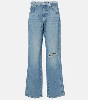 7 For All Mankind Tess Wide-leg Distressed Jeans