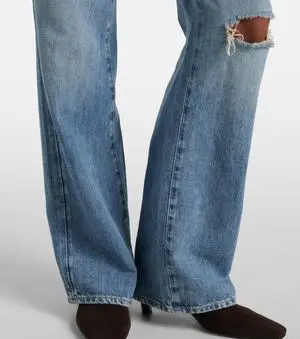 7 For All Mankind Tess Wide-leg Distressed Jeans