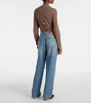 7 For All Mankind Tess Wide-leg Distressed Jeans