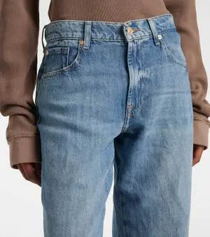 7 For All Mankind Tess Wide-leg Distressed Jeans