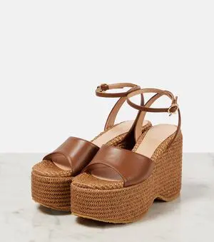 GIANVITO ROSSI Leather Platform Espadrilles