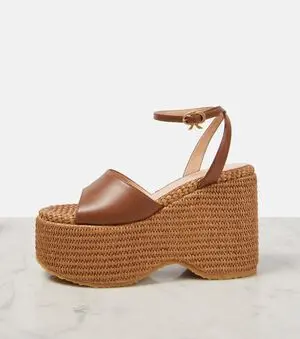 GIANVITO ROSSI Leather Platform Espadrilles