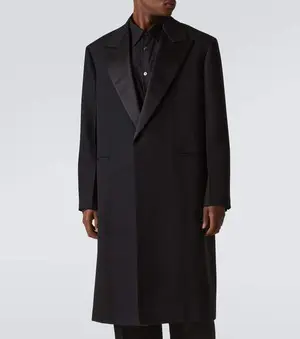 JIL SANDER Silk-trimmed Wool Coat