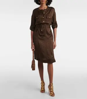 TOM FORD Silk Jacquard Midi Dress