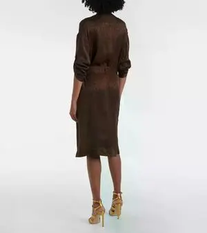 TOM FORD Silk Jacquard Midi Dress