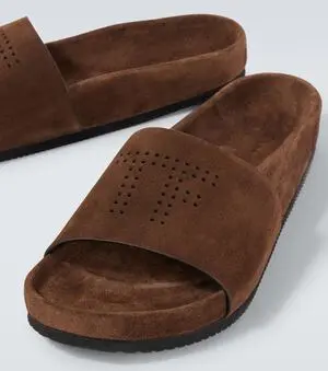 TOM FORD Harris Suede Slides - Brown