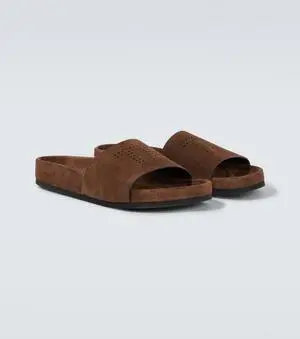 TOM FORD Harris Suede Slides - Brown