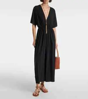 ERES Adele Gathered Jersey Maxi Dress - Black