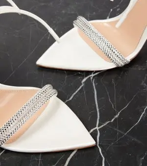 GIANVITO ROSSI Bridal Montecarlo 105 Embellished Sandals - White