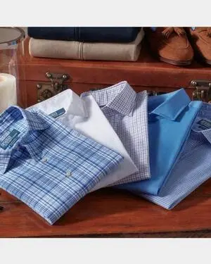 Polo Ralph Lauren Apos;s Glen Plaid Poplin Sport Shirt - Blue/white