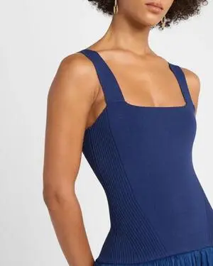 LA LIGNE Henriette Mixed-media Dress - Indigo