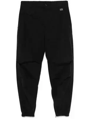 Dolce & Gabbana Logo-plaque Tapered Trousers - Black
