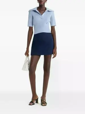 PATOU Organic-cotton Tweed Mini Skirt - Blue