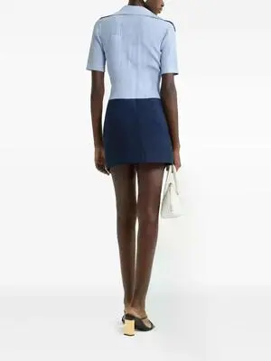 PATOU Organic-cotton Tweed Mini Skirt - Blue