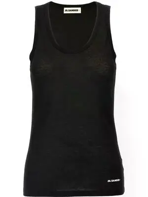 JIL SANDER Scoop-neck Tank Top - Black