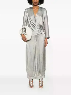 Giorgio Armani Silk Georgette Blouse - Grey