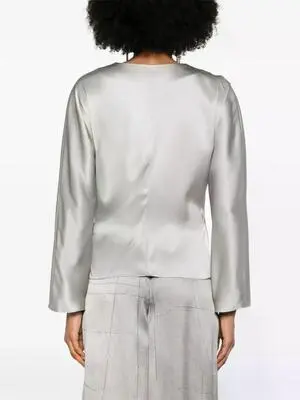 Giorgio Armani Silk Georgette Blouse - Grey
