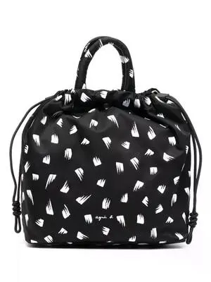 AGNÈS B. Printed Backpack - Black