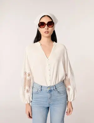 Maje Viscose Long Sleeve Blouse