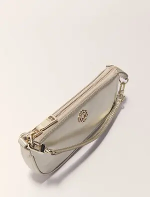 Maje Sarah Mini Clutch Bag In Metallic Leather