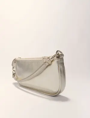 Maje Sarah Mini Clutch Bag In Metallic Leather