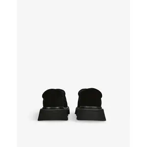 UGG Tasman Lug Suede And Shearling Slippers - Black