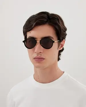 Bottega Veneta Pilot Sunglasses, 55mm