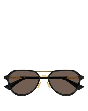 Bottega Veneta Pilot Sunglasses, 55mm