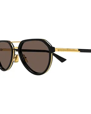 Bottega Veneta Pilot Sunglasses, 55mm