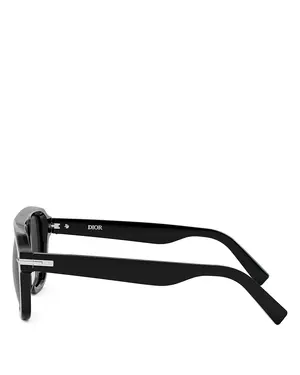 Dior Rectangular Sunglasses, 52mm - Black/smoke