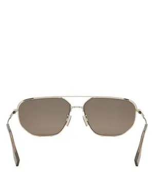 Fendi Travel Rectangular Metal Sunglasses, 61mm