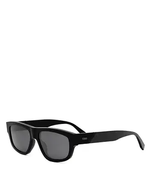 Fendi Diagonal Geometric Sunglasses Black/smoke