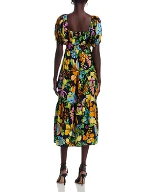 Aqua Floral Midi Dress