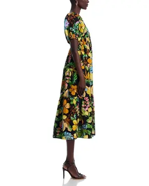 Aqua Floral Midi Dress