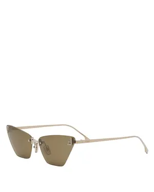 Fendi Metal First Crystal Cat Eye Sunglasses - Gold/brown