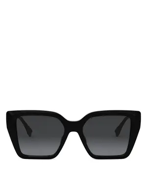 Fendi Ff Diamonds Square Sunglasses - Black/smoke Gradient