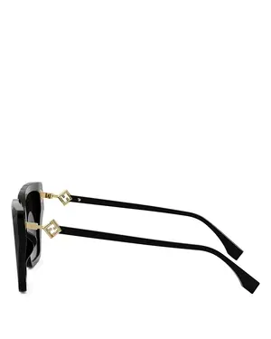 Fendi Ff Diamonds Square Sunglasses - Black/smoke Gradient