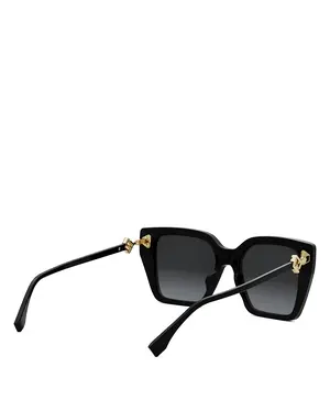Fendi Ff Diamonds Square Sunglasses - Black/smoke Gradient