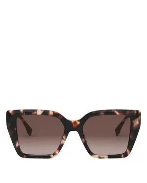 Fendi Ff Diamonds Square Sunglasses - Havana/brown