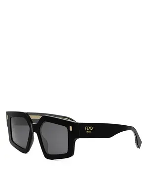 Fendi Roma Square Sunglasses - Black/smoke