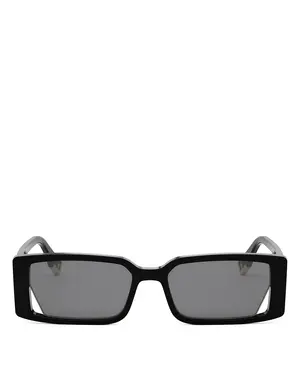 Fendi Way Rectangular Sunglasses, 53mm - Black/smoke