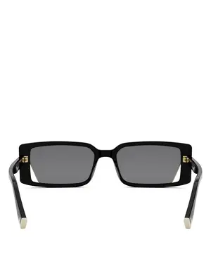 Fendi Way Rectangular Sunglasses, 53mm - Black/smoke