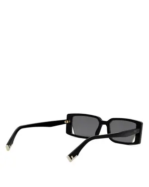 Fendi Way Rectangular Sunglasses, 53mm - Black/smoke
