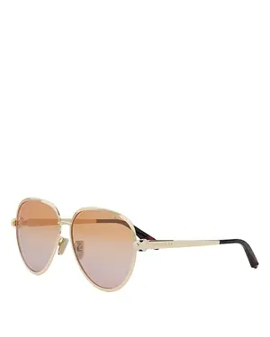 BVLGARI Serpenti Forever Pilot Sunglasses, 59mm - Gold/brown
