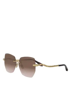 BVLGARI Serpenti Viper Geometric Sunglasses - Gold/brown Grad