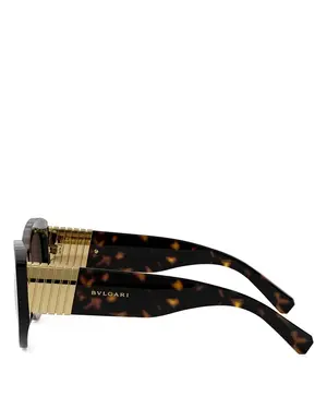 BVLGARI Tubogas Oval Sunglasses, 52mm - Havana/brown