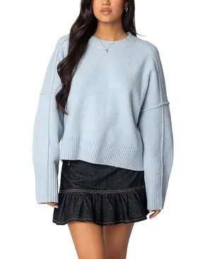 EDIKTED Shirley Oversized Sweater - Light Blue