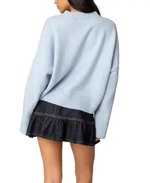 EDIKTED Shirley Oversized Sweater - Light Blue